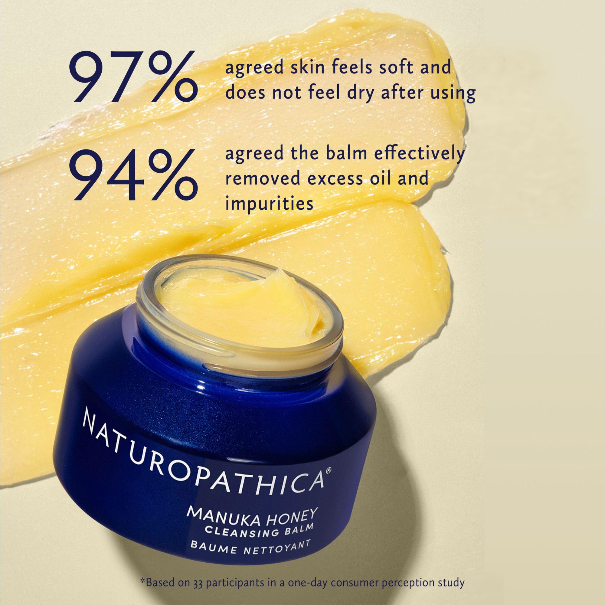 Naturopathica Manuka Honey Cleansing Balm, Makeup Removing Facial Cleanser, Gentle and Hydrating Face Wash for All Skin Types, 2.8 fl oz