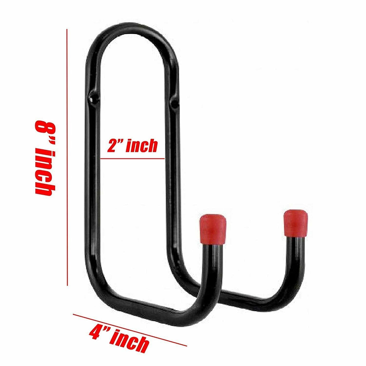 ASHMAV 2X Heavy Duty Metal Wall Mount Garage Storage Double J Utility Bike Hooks Hanger