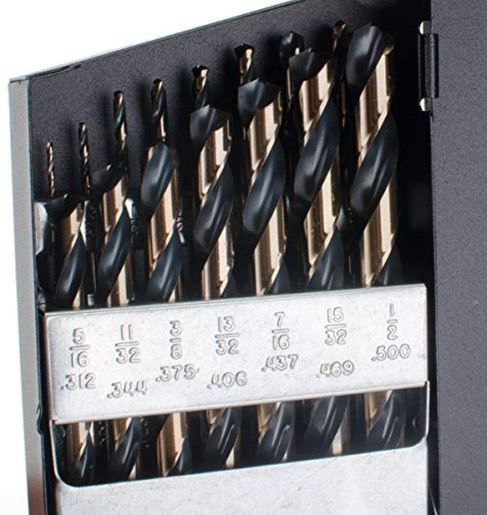 Norseman Drill and Tool 66470 SPM-15 135 Degree Split Point Magnum Sup Premium Mechanical Drill Bit Set (15 Piece)