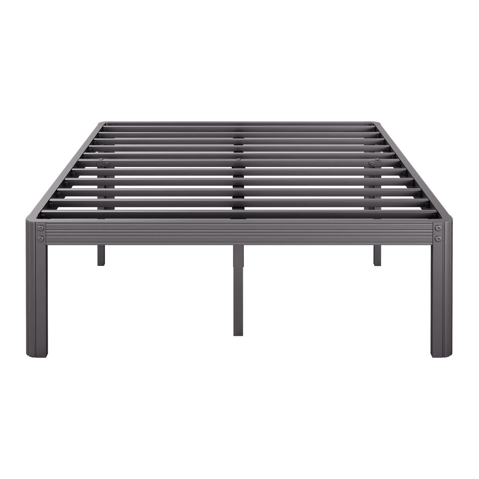 Askeld Queen Bed Frames, 18 Inch High Bedframe No Box Spring Needed, Heavy Duty Steel Slats Platform Mattress Base, 4500lbs Weight Capacity Reinforced Metal Frame, Noise-Free, Easy Assembly, Black