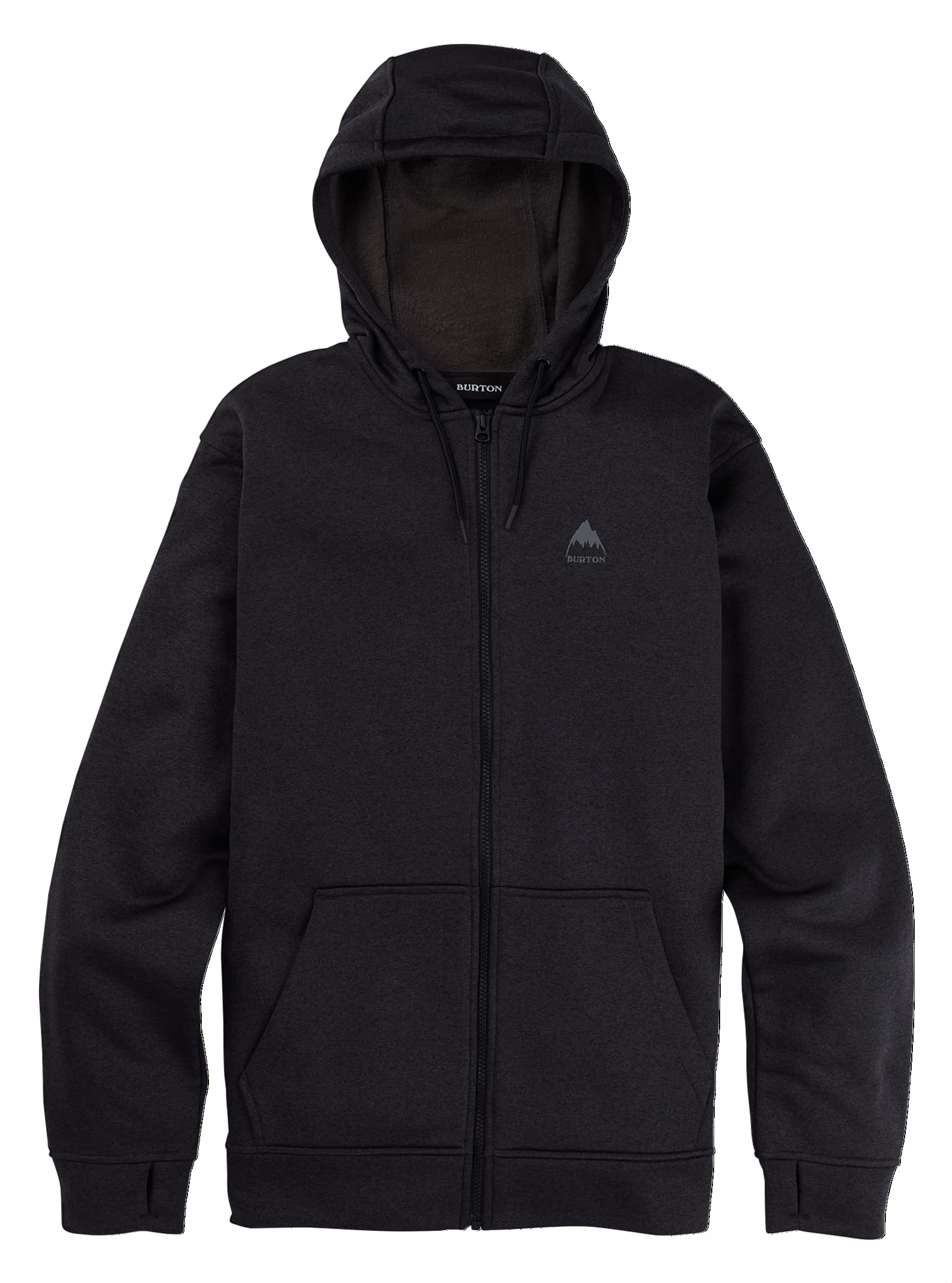 Burton Men's Oak Full-Zip Hoodie, True Black Heather, L