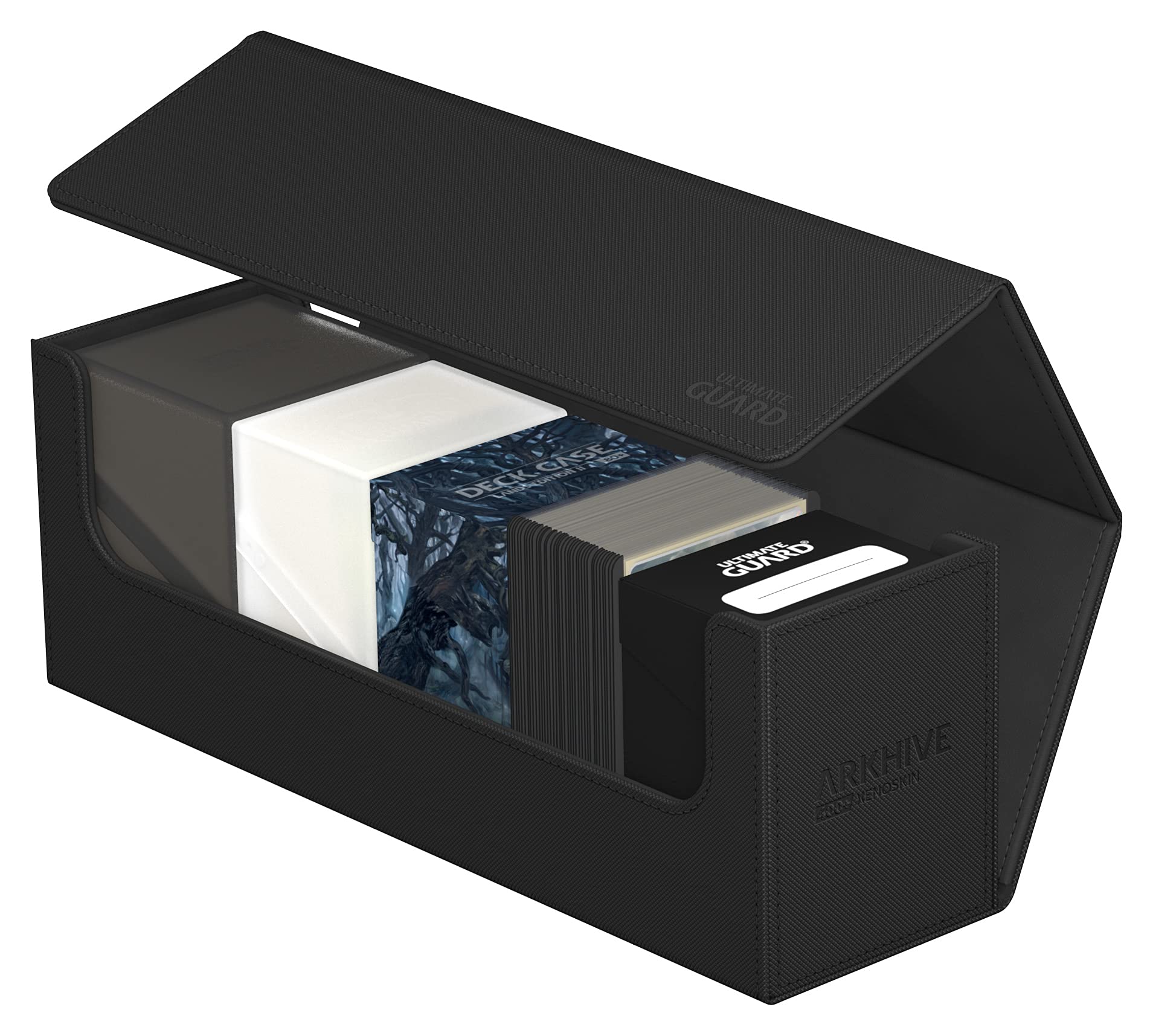 Ultimate Guard Arkhive 400+, Deck Case for 400 Double-Sleeved TCG Cards, Black, Compatible with Boulders, Magnetic Closure & Microfiber Inner Lining