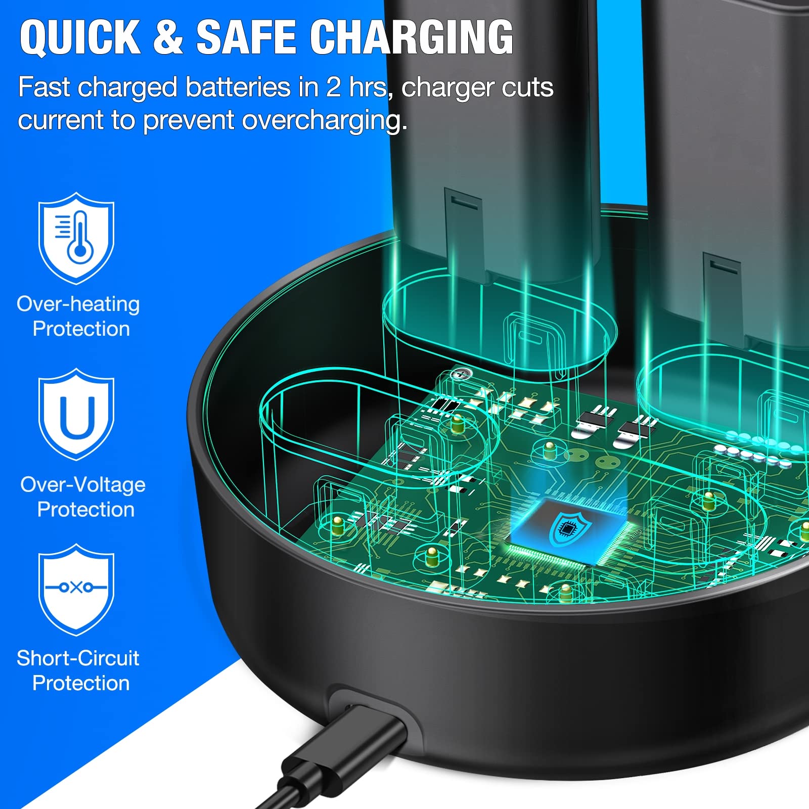 Alternative Rechargeable Controller Battery for Original Xbox Series/Xbox One Controller Battery Pack, 4x1200 mAh Controller Battery Pack w/Portable Charger Station for Xbox Series/Xbox One Remote