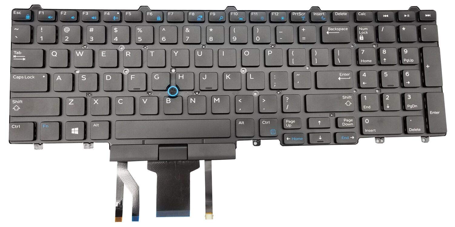 New Keyboard for Dell Latitude E5550 E5570 5550 5580 5590 5591 Precision 3510 3520 7510 7520 7710 7720 US MP-13P53USJ698 PK1313M3B00 16I24613578M 0383D7 Black Backlight