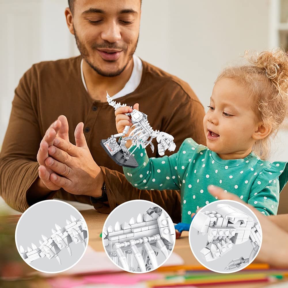 TreeGun Dinosaurs Building Blocks for Kids, 2 Models T-rex Dinosaurs Building Toy Set, STEM Creative DIY Building Toy Kit for Kid, Boy and Girl Ages 6 for Kids (906 Pieces)