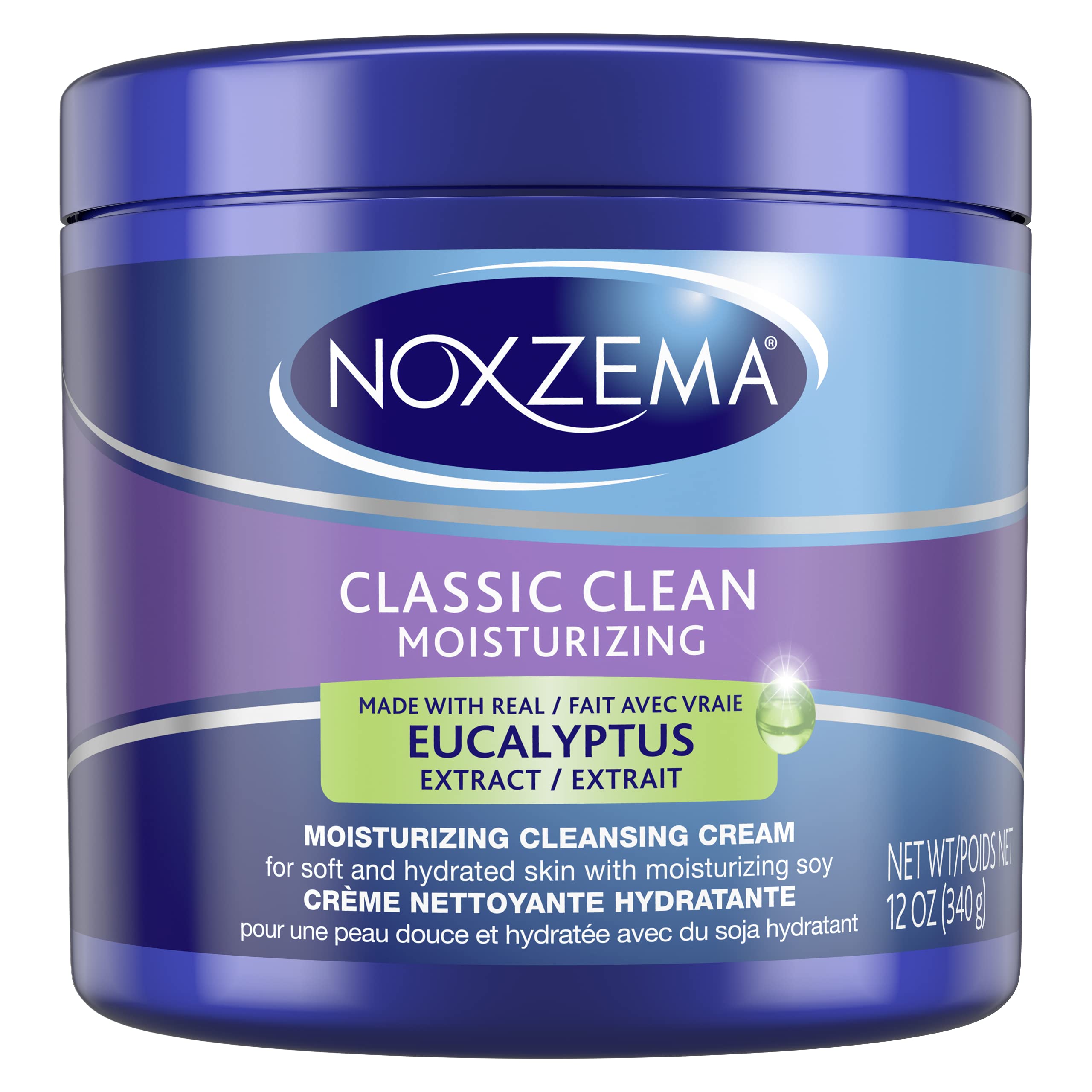 Noxzema Facial Cleanser, Moisturizing Cleansing Cream, 12 Ounce (Pack of 6)