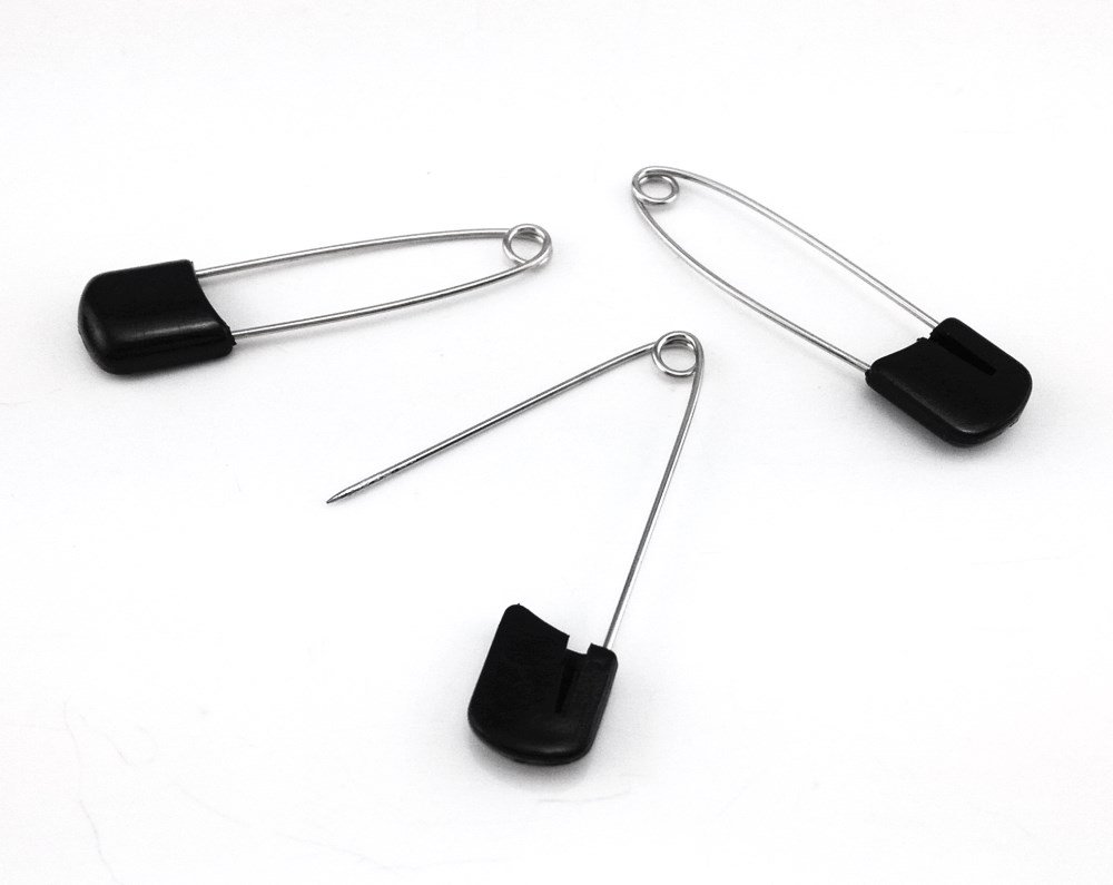 yueton 50pcs Black Plastic Head Baby Safety Pins Safety Locking Baby Cloth Diaper Nappy Pins