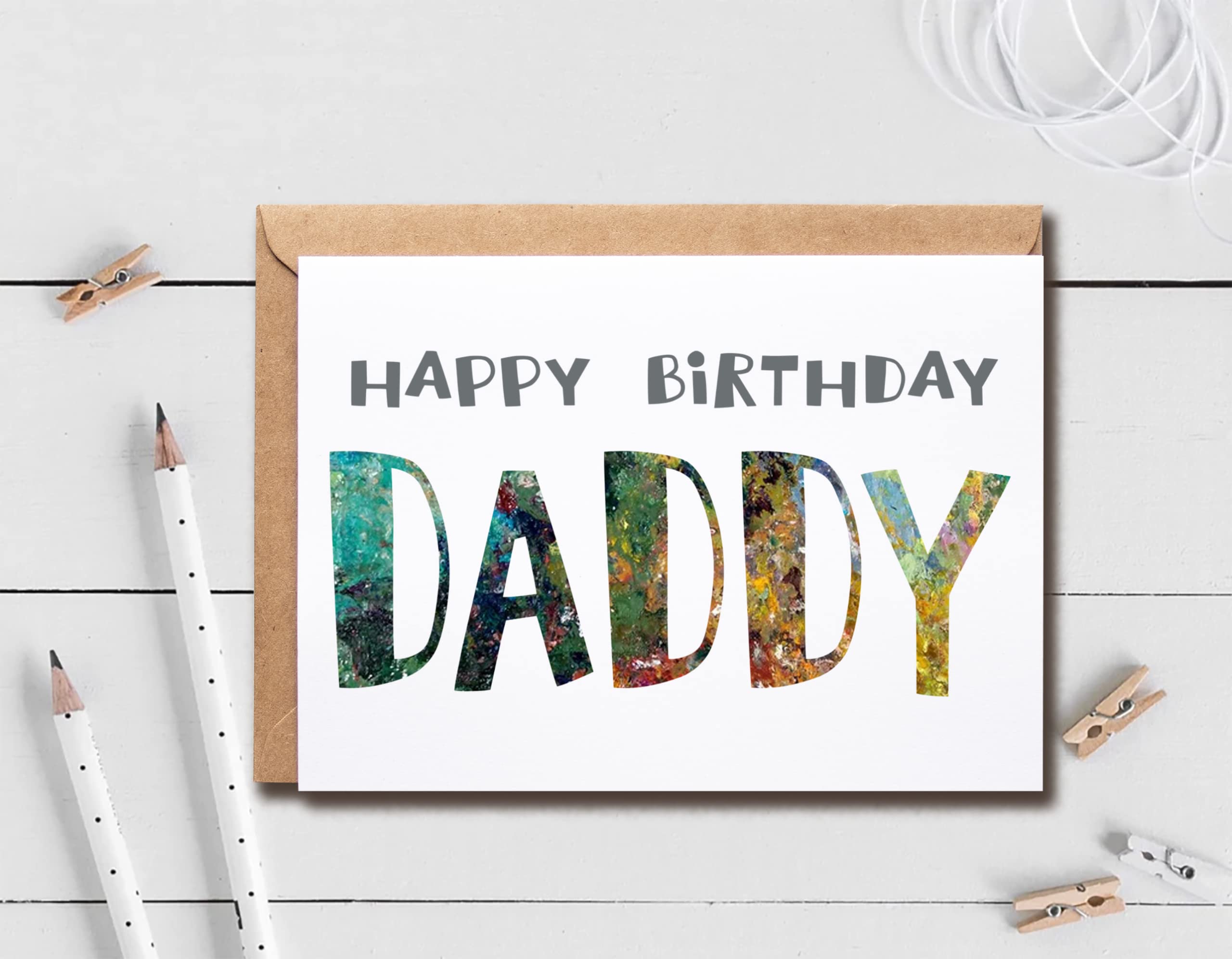 Happy Birthday Daddy - Daddy Birthday Card - Daddy Card - Card For Daddy Modern - Daddy Birthday Card - Card For Daddy