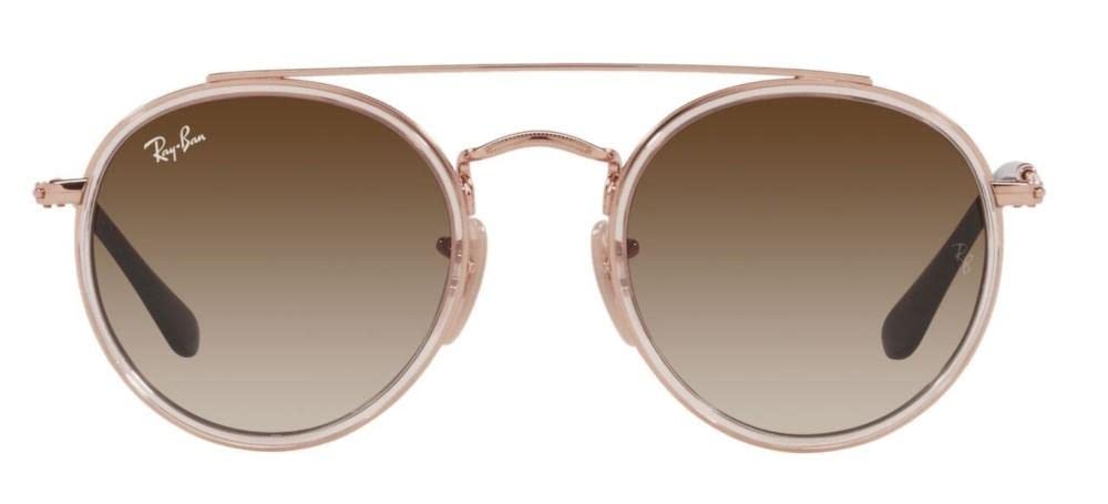 Ray-Ban Junior Kids' RJ9647S Metal Round Sunglasses, Light Brown/Gradient Brown, 46 mm