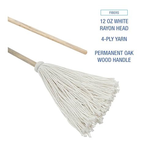 Boardwalk BWK1148 48 in. x 5 in. Cotton/Synthetic Blend Dust Mop Head - Blue