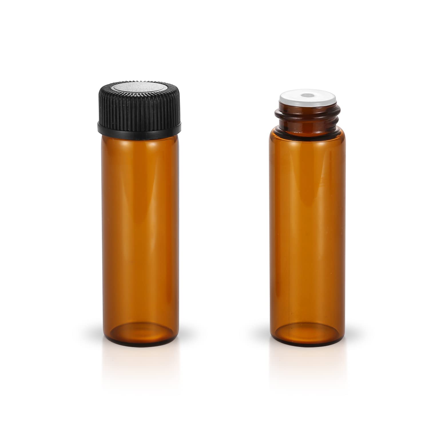 ZbFwmx 12 Pack Set Brown Screw Cap Glass Bottle Small Mini Empty Oil Amber Vial (5ml)