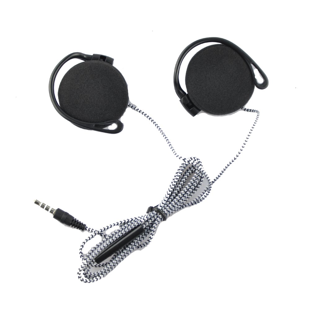 NewSilkRoad Sports Ear Hook Padded Stereo Over The Ear Headphones Headset with Braided Cable Mic Control for Devices with a 3.5mm Input,Retail Package(Black)