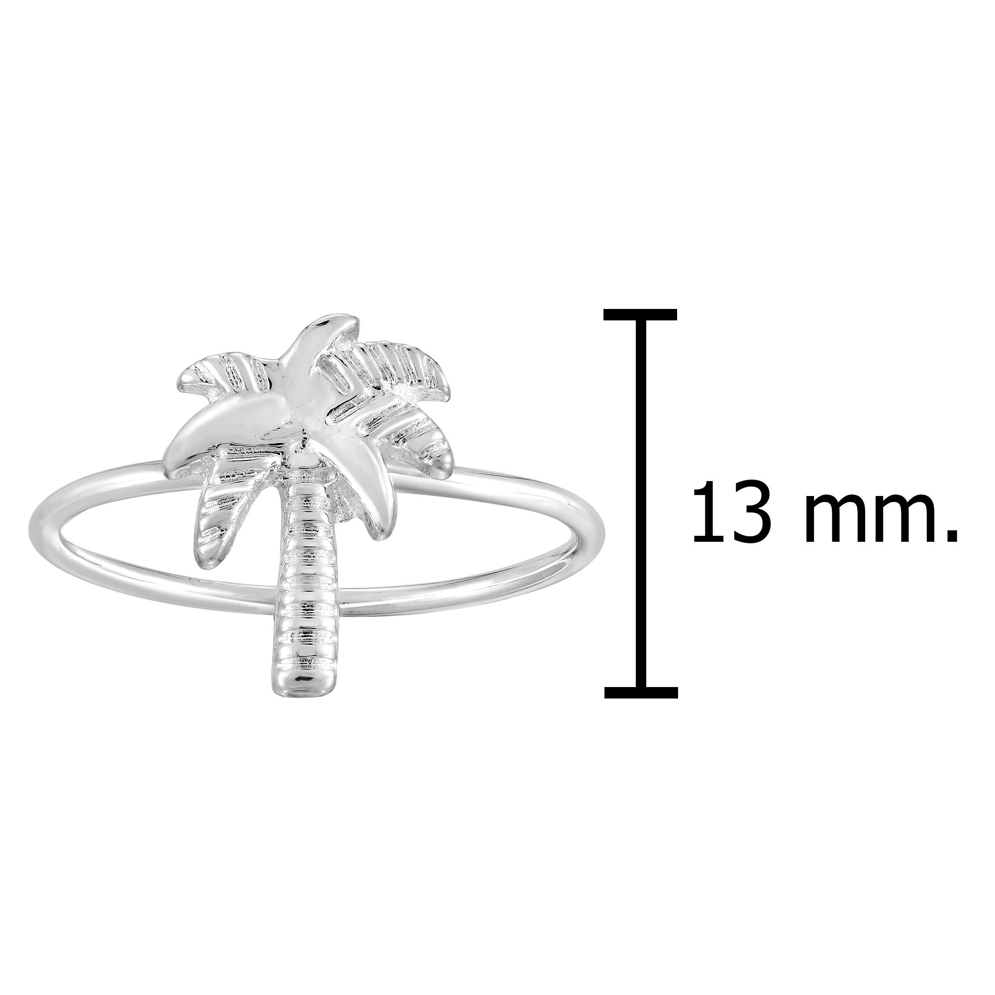 AeraVida Tropical Summer Coconut Palm Tree Charm .925 Sterling Silver Ring, Metal, not known