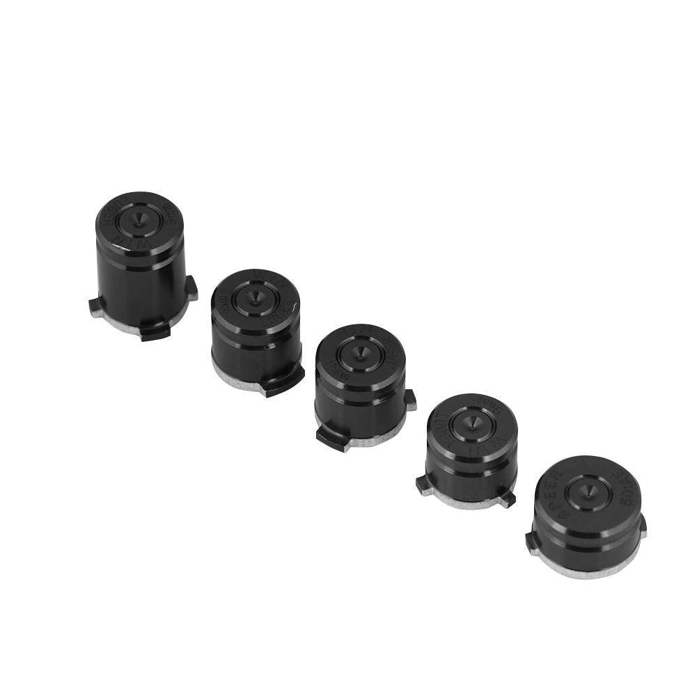 Alloy Metal 9mm Bullet Buttons Mod Kit ABXY & Guide Button for Xbox One xboxone Controller (Black)