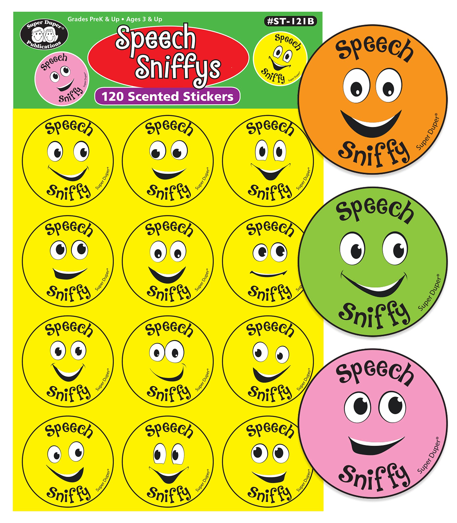 Super Duper Publications | 120 Speech Sniffys Scented Stickers | Educational Resource for Children