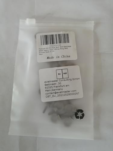 M3 Eye Bolt 304 Stainless Steel Heavy Duty Lifting Ring Bolt Screws Pack of 20