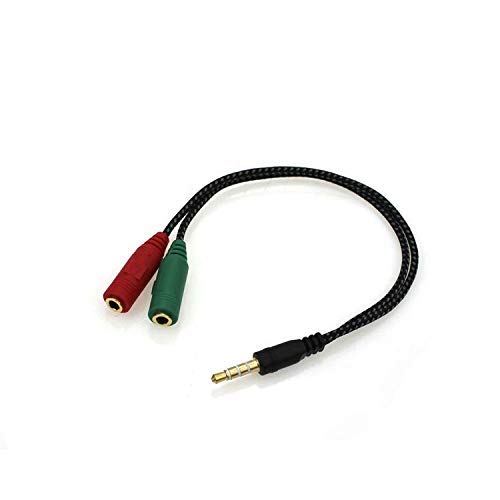 Cyclotronix Headset Adapter Splitter 3.5mm Mic/Audio for Xbox One, PS4, and Others; 3.5mm Stereo Male to 2 3.5mm mic/Audio Females for Xbox and PS4 Controllers