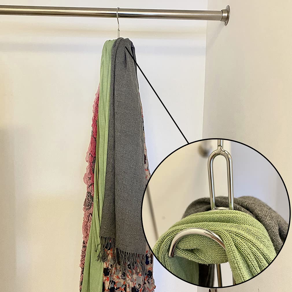 Evelots Purse Handbag Closet Organizer-Hanging-Chrome Finish-24 Hook Total-Set/4