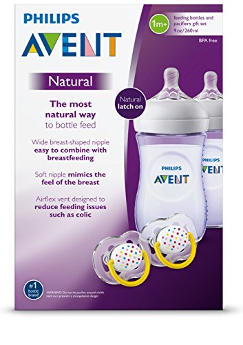 Philips Avent Natural Baby Bottle Purple Gift Set, SCD113/23