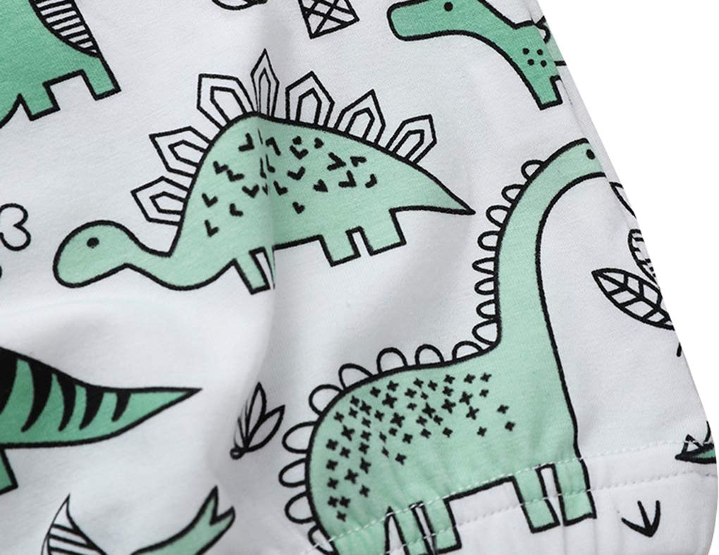 Unisex Baby Wearable Blanket with Hat Cap Cotton Sleeping Bag 2 Pcs Long Sleeve Nightgowns (Dinosaur, 0-6M)