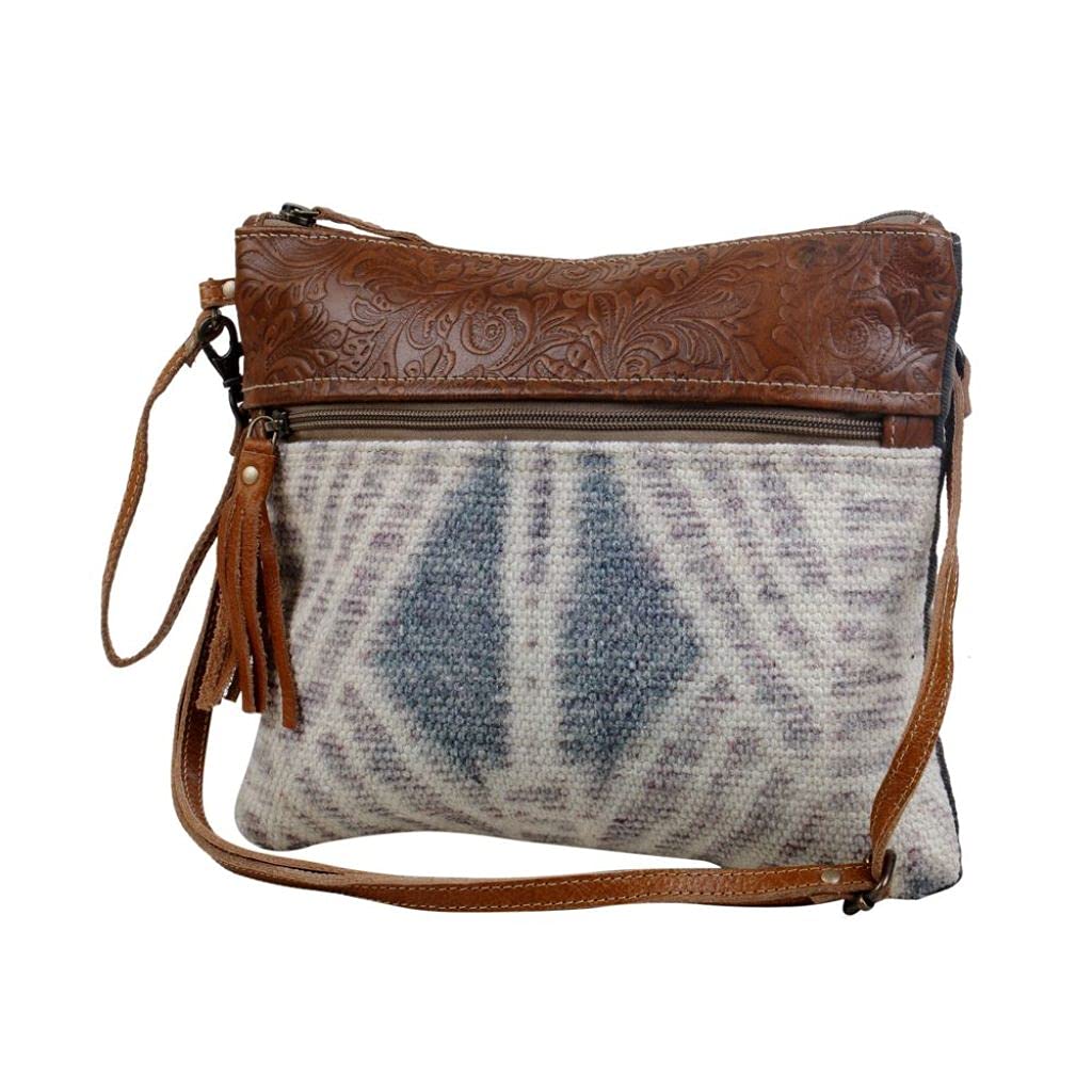 Myra Bag Pastel Small & Crossbody Bag Upcycled Cotton & Leather S-2879