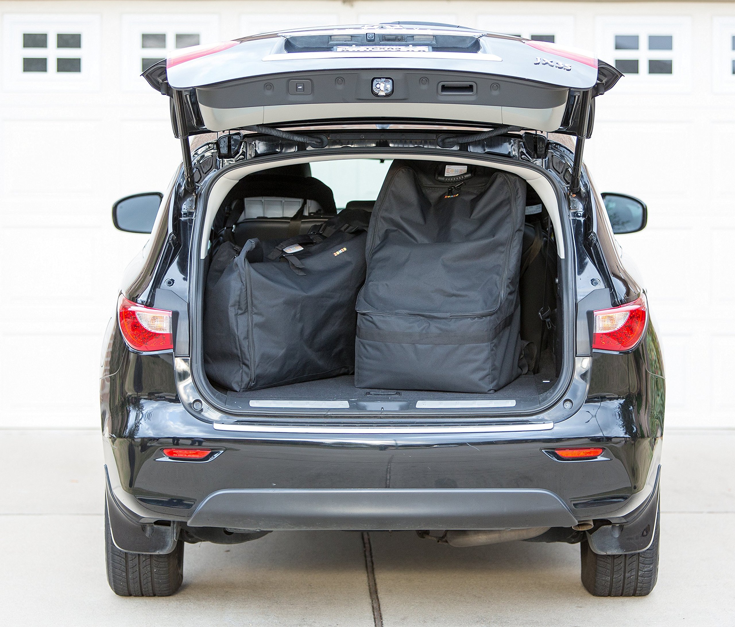 Zohzo Car Seat Travel Bag — Adjustable, Padded Backpack for Car Seats — Car Seat Travel Tote (Gray with Black Trim)