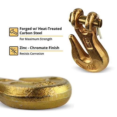 DC Cargo Mall G70 3/8 Chain Hook β Heavy Duty Clevis Grab Hook for 3/8 Inch Grade 70 Chain - for Trailer Truck Transport - 6,600 lbs, 4-Pack