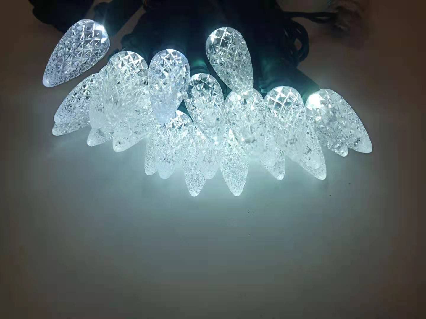 FY LTD Strawberry 18 ft 2pcs*LED50 Cool White Christmas Light String C6 Lighting Christmas Tree Decoration Court Garden Decoration Party Indoor and Outdoor Decoration (2, Cool White)