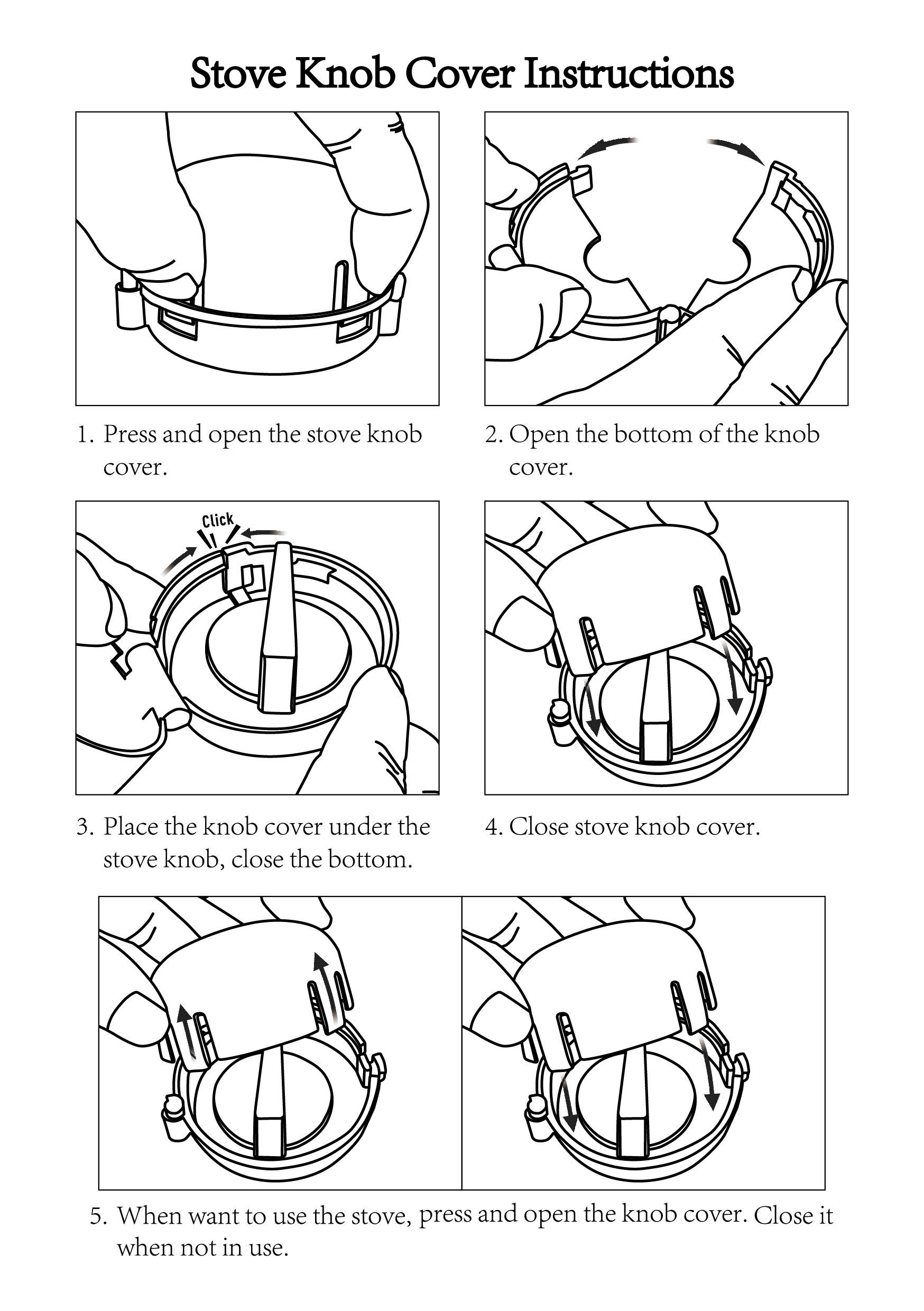 Stove Knob Covers for Child Safety by Kiddigard - Small to Medium Sized Clear Kitchen Stove Knob Covers for Child & Baby Safety – Value for Money with Step-by-Step Instruction Guide, 6 Count