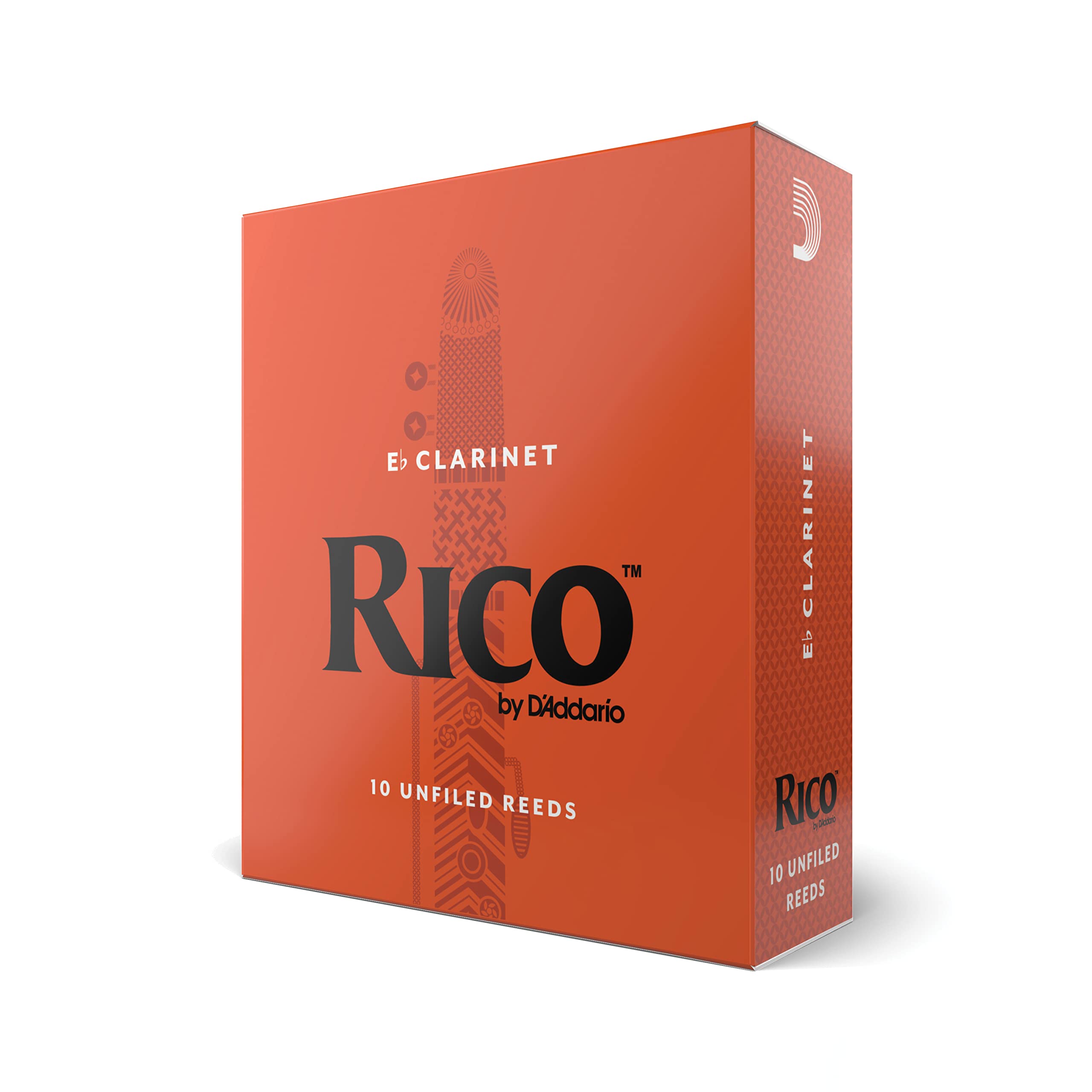 D’Addario Woodwinds - Rico Eb Clarinet Reeds - Reeds for Clarinet - Crafted for Beginners, Students, Educators - Strength 2.0, 10-Pack