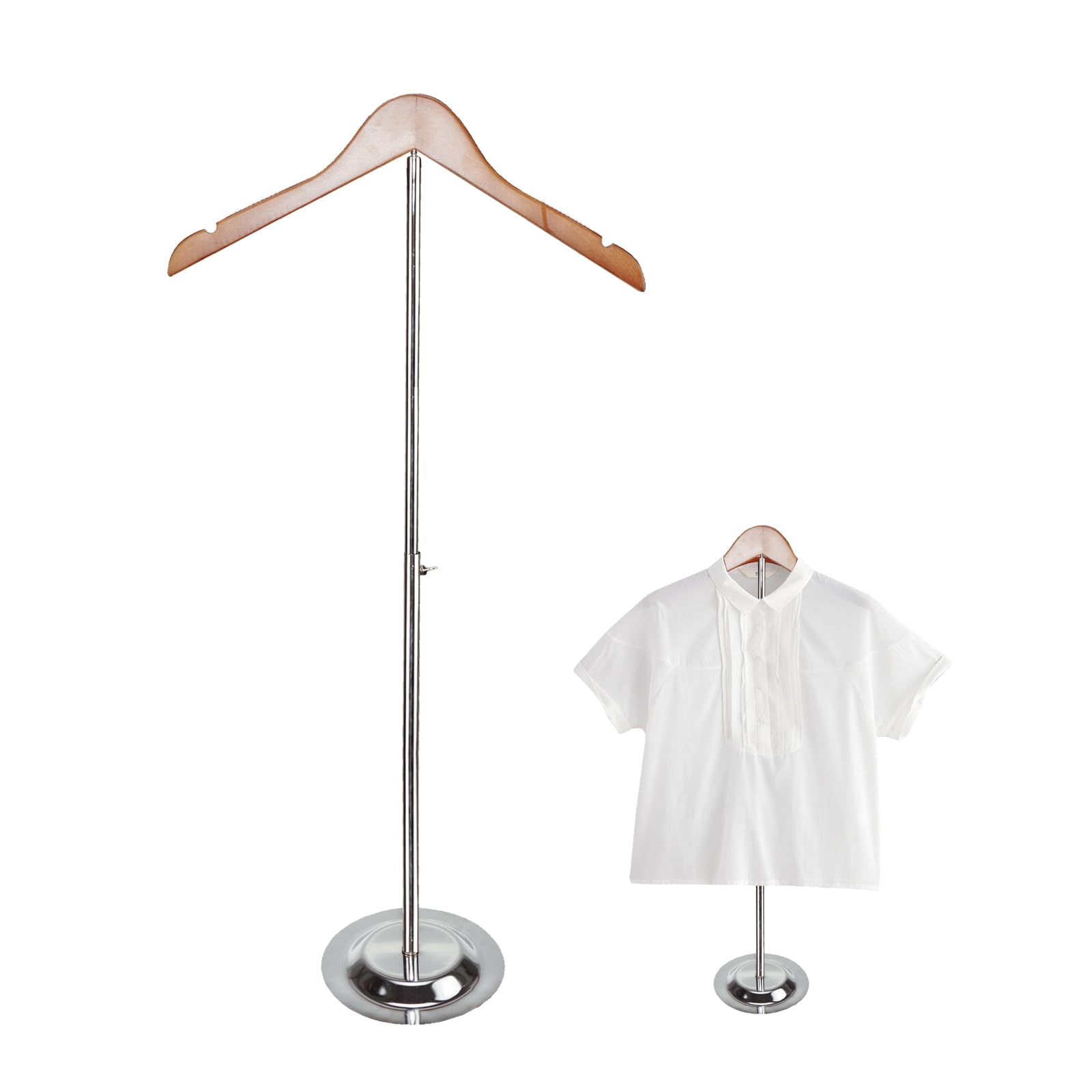 Lxmxgk Adjustable Adult T Shirt Display, Flexible Shoulder Stand, Coat Hanger Stand, Metal Clothing Display Rack Portable T Shirt Display Stand for Vendors, Garment Coat Holder for Retail Vendor(15in)