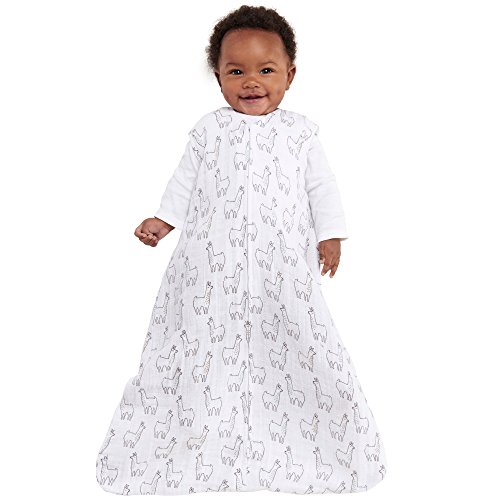 Halo 100% Cotton Muslin Sleepsack Wearable Blanket, Llama Print, Medium