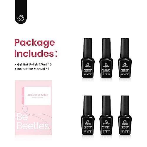 Beetles Jelly Gel Nail Polish Set 6 Colors Aesthetic Nude Shimmer Giltter Nails Withe Pink Gel Polish Kit Translucent Soak off Uv Nail Gel Diy Manicure 2023 New Nail Trend