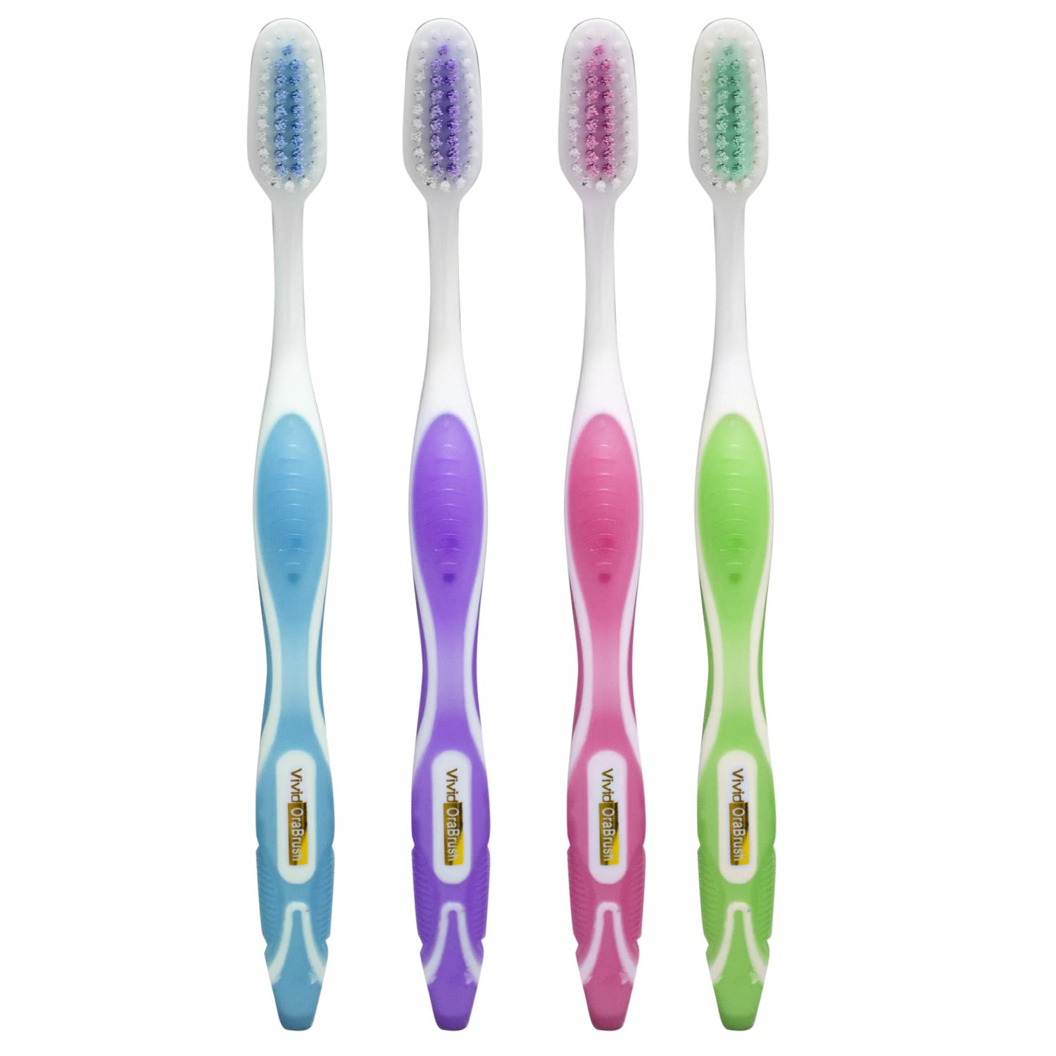 Nylon Filament Toothbrush, Softer Bristles, OraBrush SmartKleen Toothbrush, Pack of 12, by Vivid
