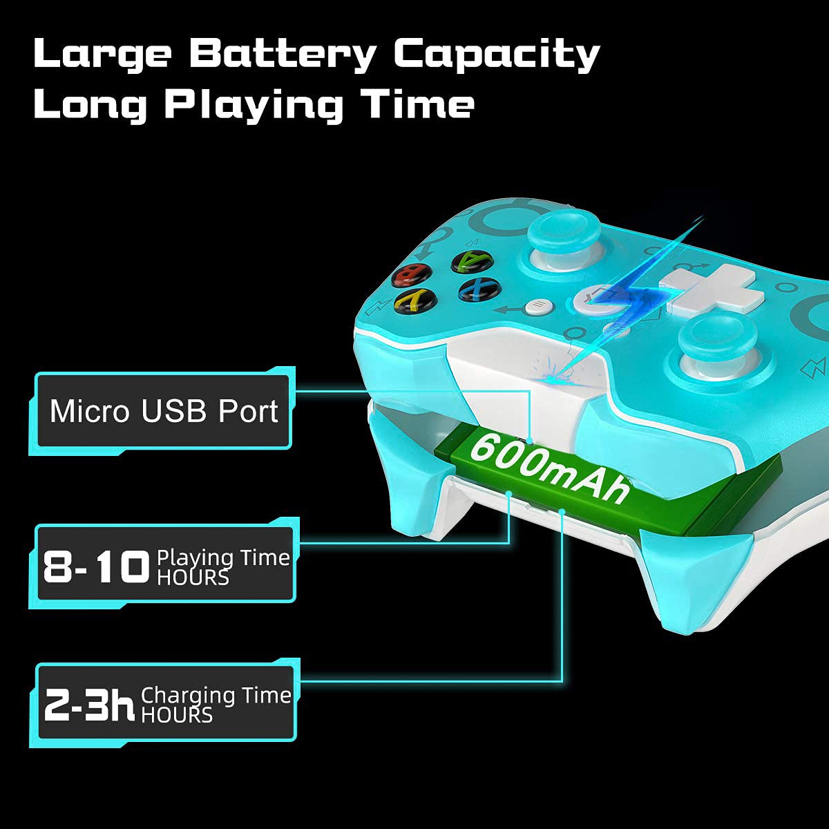 HanSY Wireless Controller for Xbox One, Fit for Xbox Series X/S/Xbox One S/One X/PS3 /One Elite/Windows 7/8/10,Wireless PC Gamepad with 2.4GHZ Wireless Adapter-No Headphone Jack