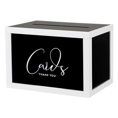 AW BRIDAL Black Acrylic Card Box,Wedding Card Box for Reception Decoration Box for Wedding Birthday Graduation,Gift Box for Cards