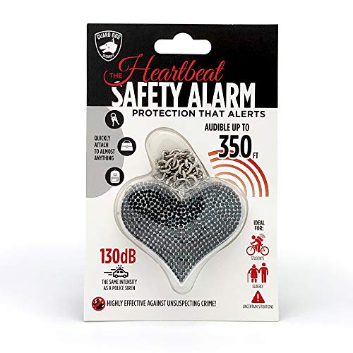 Guard Dog Security Heartbeat Keychain Alarm for Women, 130dB Siren, Personal Defense Alarm (Black)