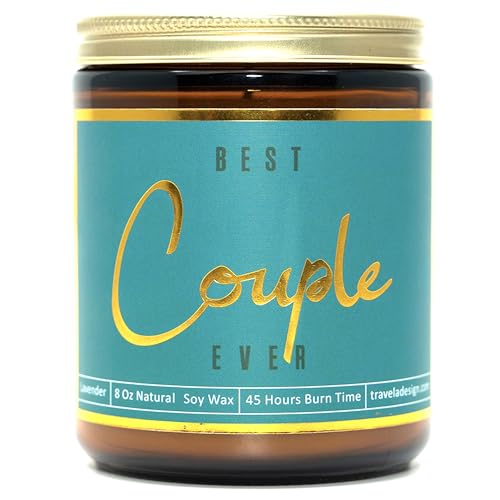 Best Couple Ever Candle, Soy Wax, Lavender |Gift for Christmas-Thank You Gift,Gift for Friends Family Romantic Couple Gifts Candles for Birthday, or Anniversary