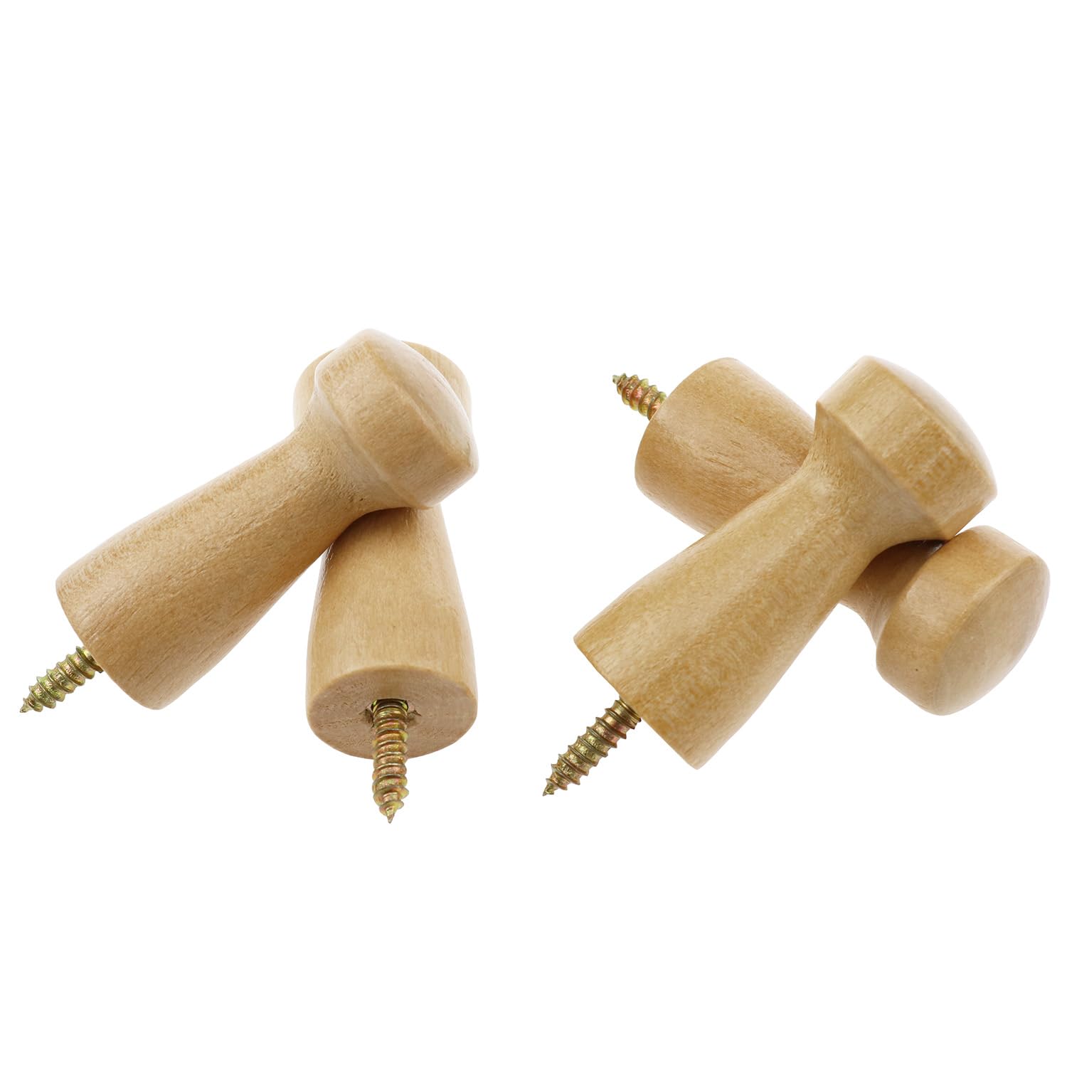 Wantane Screw-On Solid Wood Hook Wooden Coat Hook Coat and Hat Hook Shaker Hook Drying Hook for Hanging Clothes, Hats, Towels, etc. -10PCS