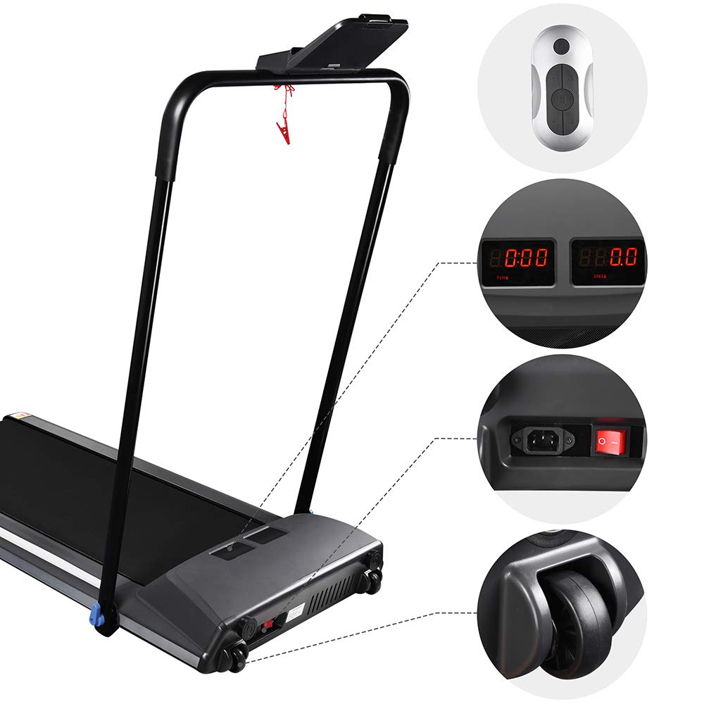 AW 2 in 1 Under Desk Treadmill Folding Electric Treadmill Walking Jogging Machine Motorized Exercise Machine with LCD Display for Home Office Gym Exercise Apartment Basement Workout