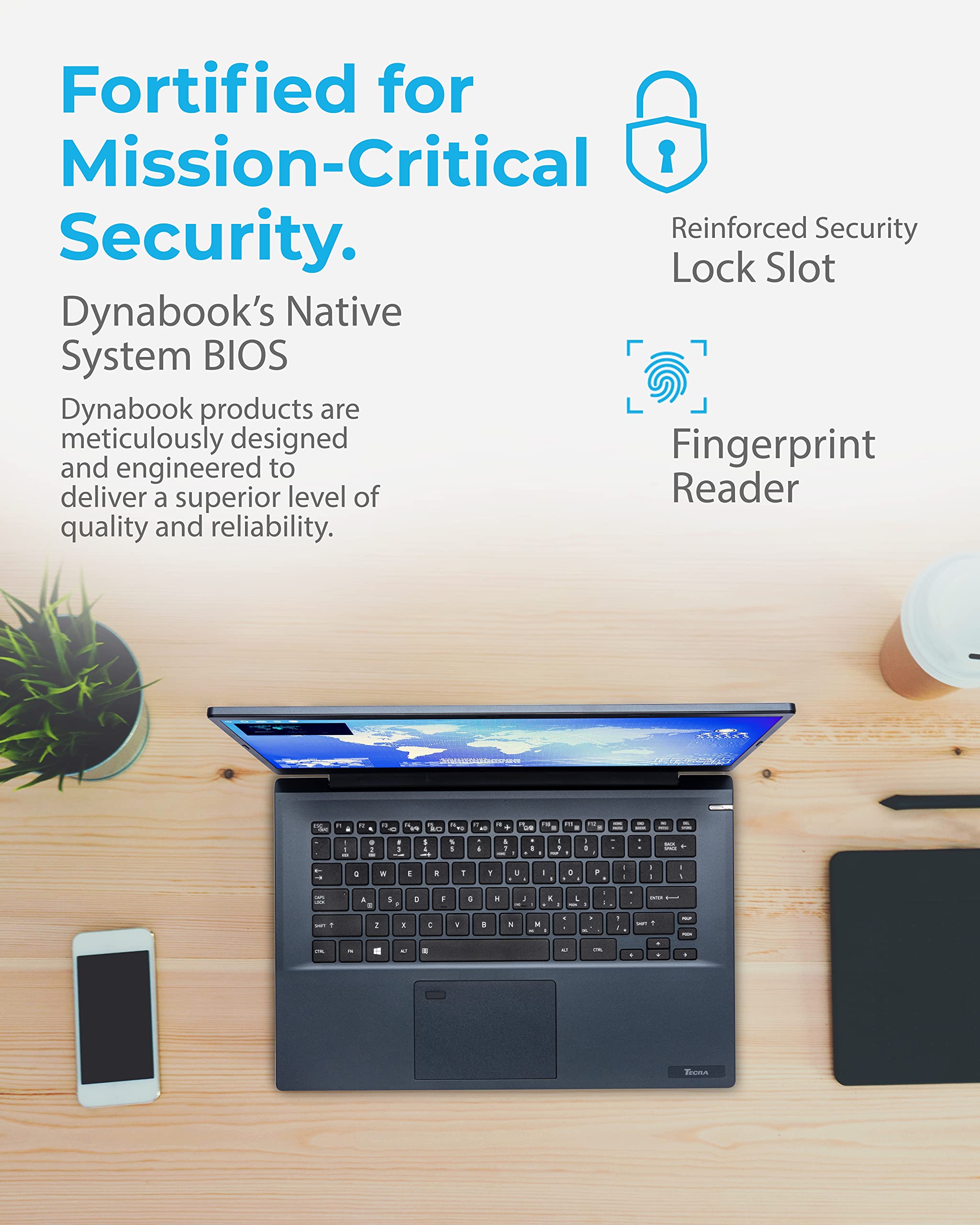 dynabook Tecra A40-J1418 Laptop, 11th Gen Intel Core i7-1165G7, Windows 10 Pro, 16 GB RAM, 512 GB SSD, 14" FHD Display, Thin & Lightweight, Spill-Resistant Backlit Keyboard (PMM10U-0CW049)