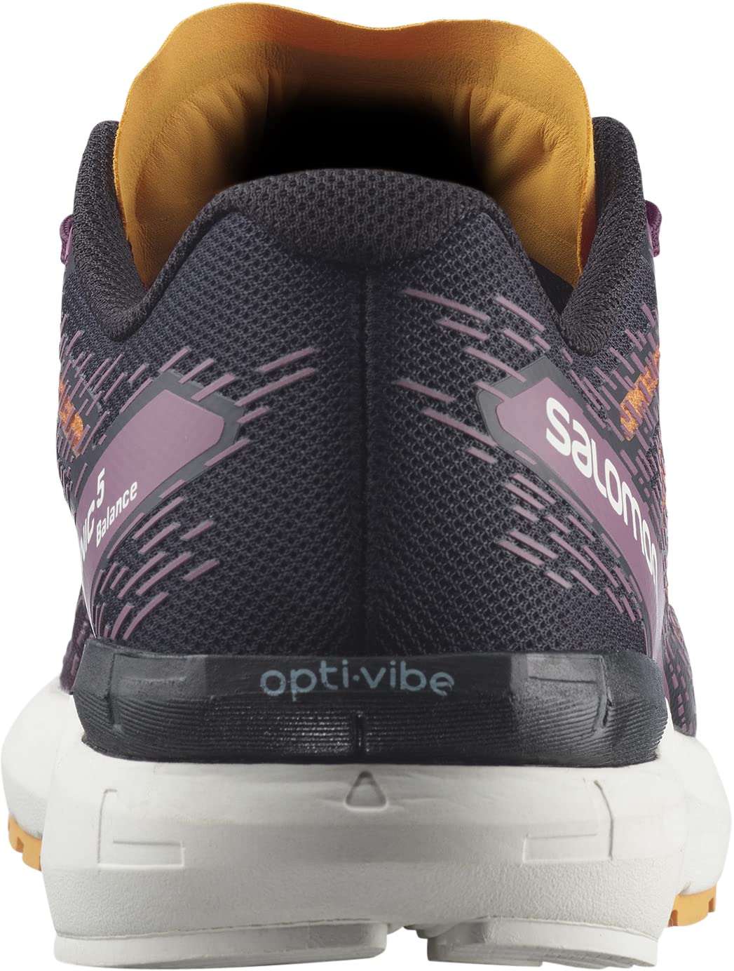 Salomon Women's Sonic 5 Balance W Trail Running Shoe, Grape Wine/Black/Blazing Orange, 7.5