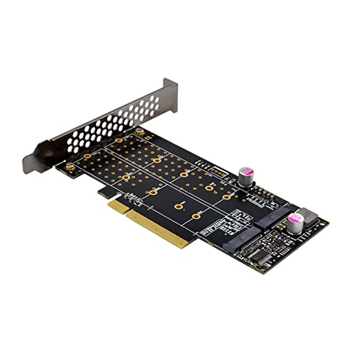 ATOZS PCI-E X8 Dual Channel M.2 NVMe Boost M.2 M Key NVMe SSD Solid State Drives Expansion Card