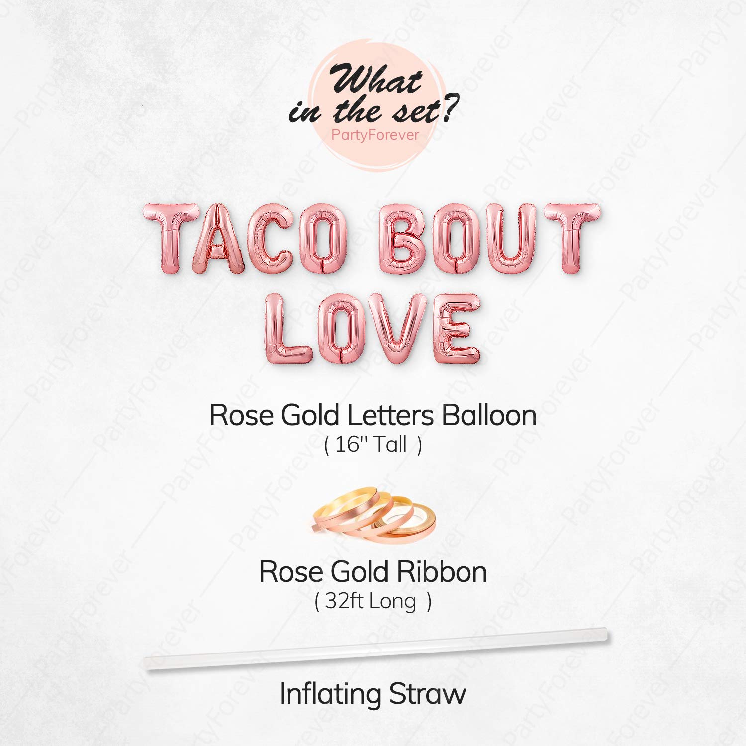 Big TACO BOUT LOVE Balloons Bachelorette Party Decorations Kit - Bridal Shower Party Balloons & Supplies - Hen Party Decorations Set