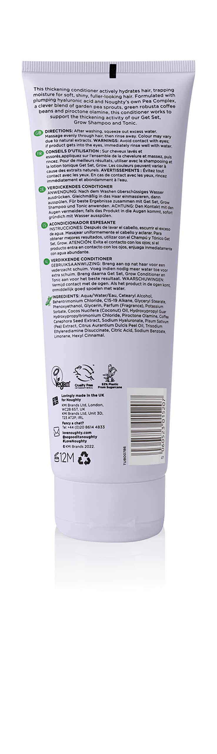 Noughty Get Set, Grow Hair Growth Conditioner Vegan Thickening Regrowth Repair Volumizing Hair, 250 ml, 8.4oz