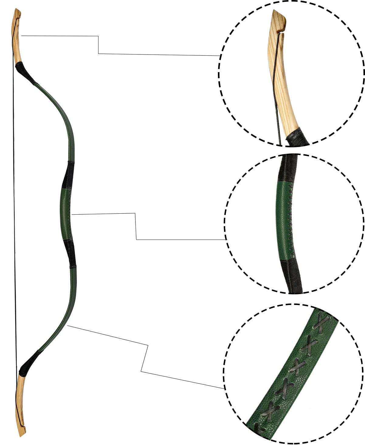 AF Archery Turkish Recurve Bow, 53" Traditional Horse Bow, Mounted Archery and Precision Shooting,Suitable for Entry Into Adults Youth Beginners Enthusiasts and Hunting, 30lbs
