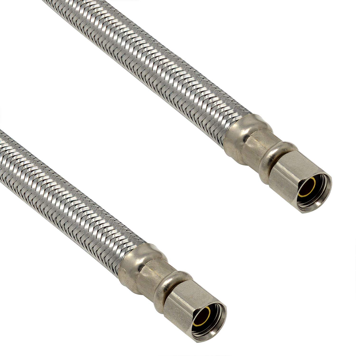 Braided Stainless Steel Ice Maker Water Supply Hose - 10 Ft - Universal 1/4" Connectors from Kelaro