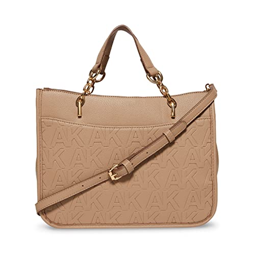 Anne Klein Womens Anne Klein embossed satchel, Truffle/Truffle, One Size US