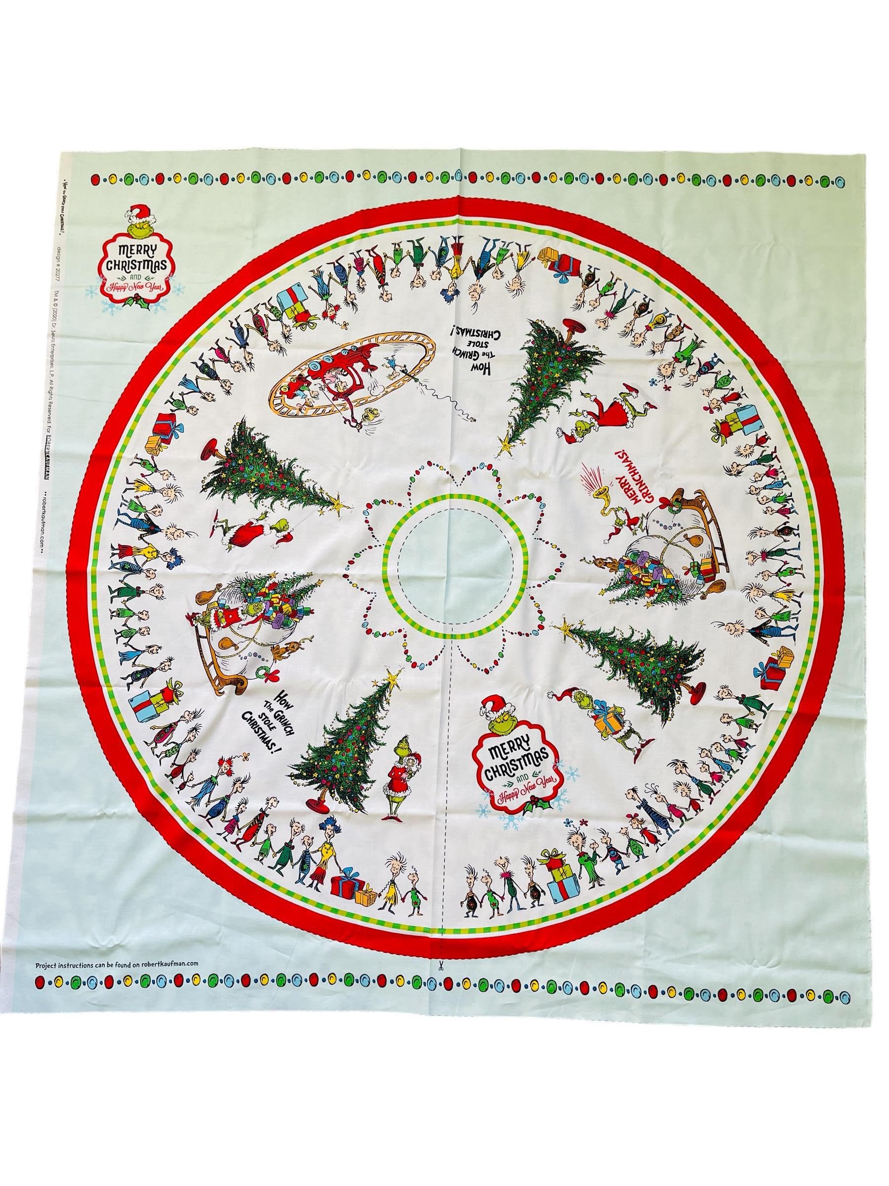 Robert Kaufman Fabrics How The Grinch Stole Christmas Tree Skirt Panel