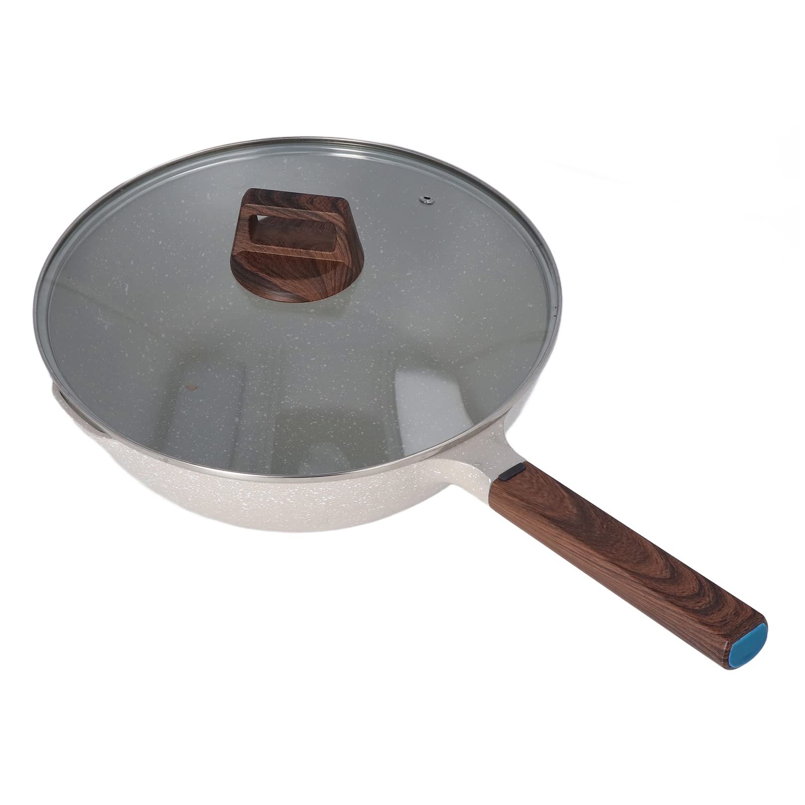 AURORAGRACE Large Capacity Black 30cm Frying Pan with Lid Home Restaurant Cookware Even Heat Distribution, AURORAGRACEtv8kp4mb9o